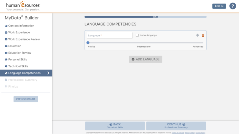 MyData Builder Language - Human eSources